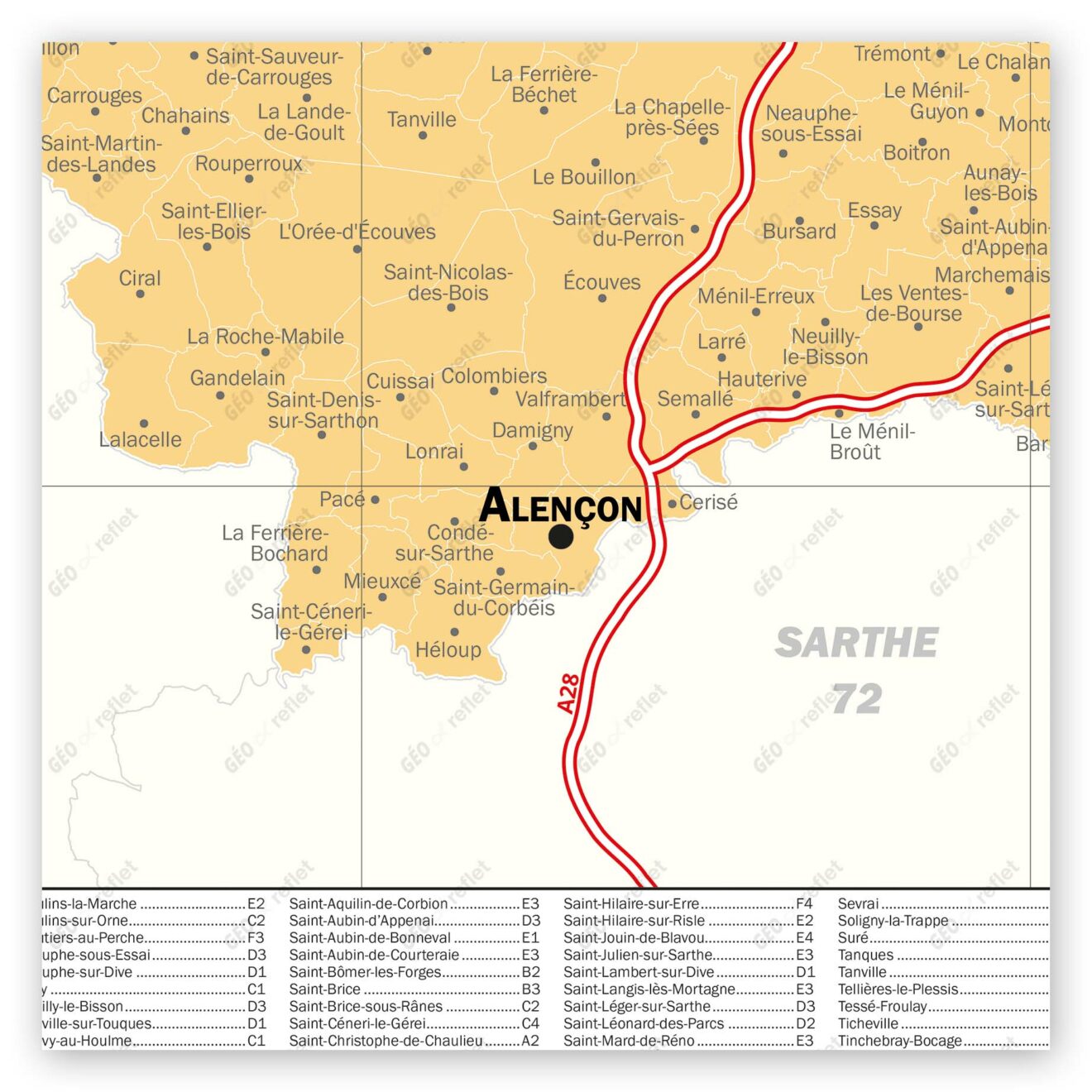 61 - Département de l'Orne - Carte géographique