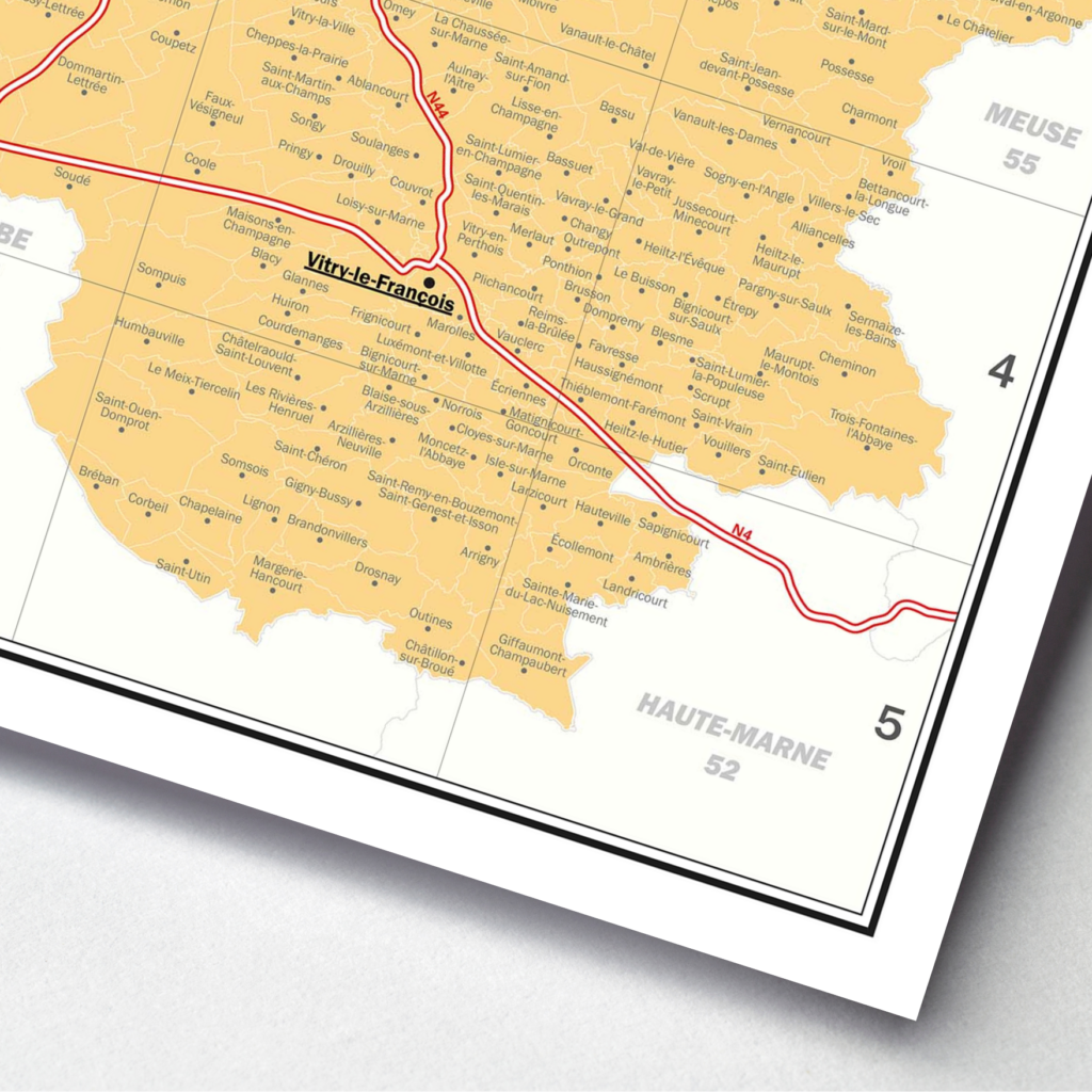 51 - Département de la Marne - Carte géographique