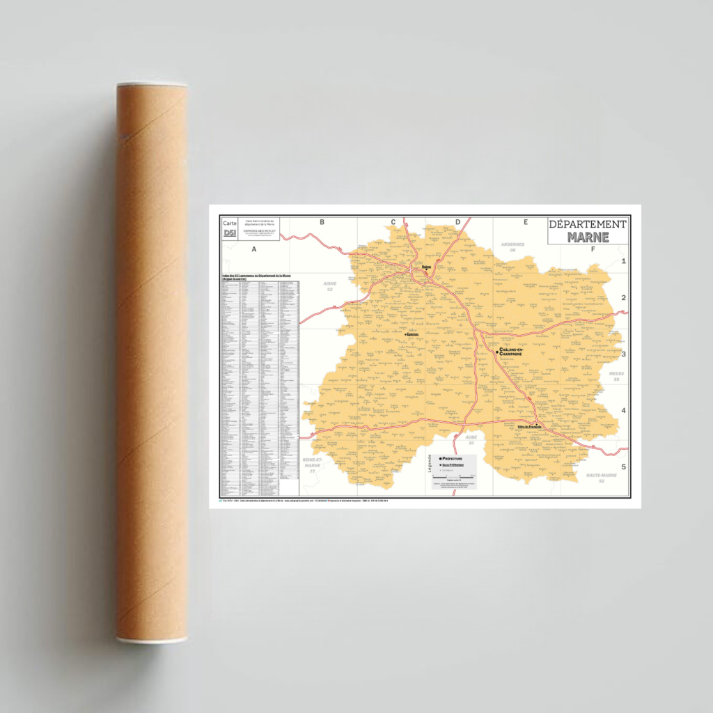 51 - Département de la Marne - Carte géographique