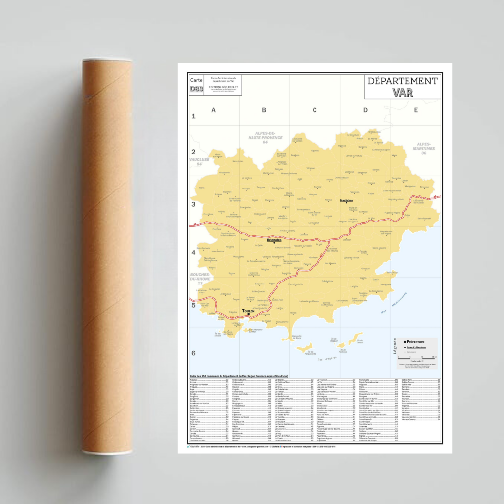 83 - Département du Var - Carte géographique