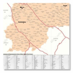 77 - Département de la Seine-et-Marne - Carte géographique