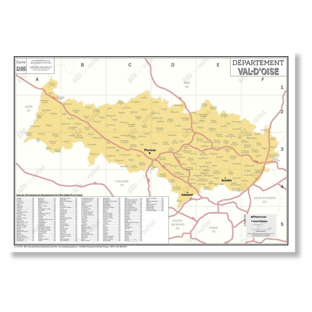95 - Département du Val-d'Oise - Carte géographique