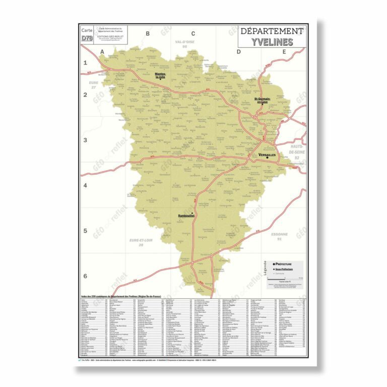 78 - Département des Yvelines - Carte géographique