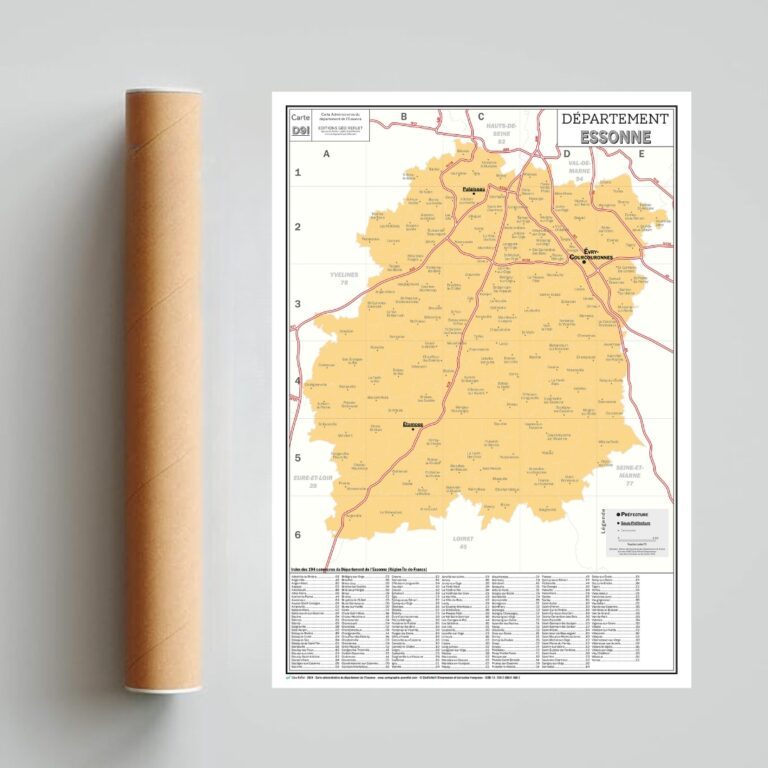 91 - Département de l'Essonne - Carte géographique