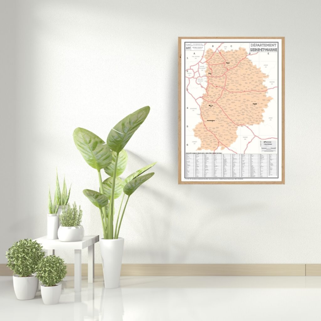 77 - Département de la Seine-et-Marne - Carte géographique