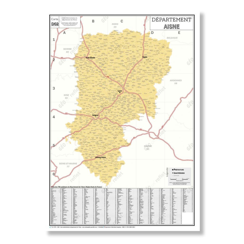 02 - Département de l'Aisne - Carte géographique