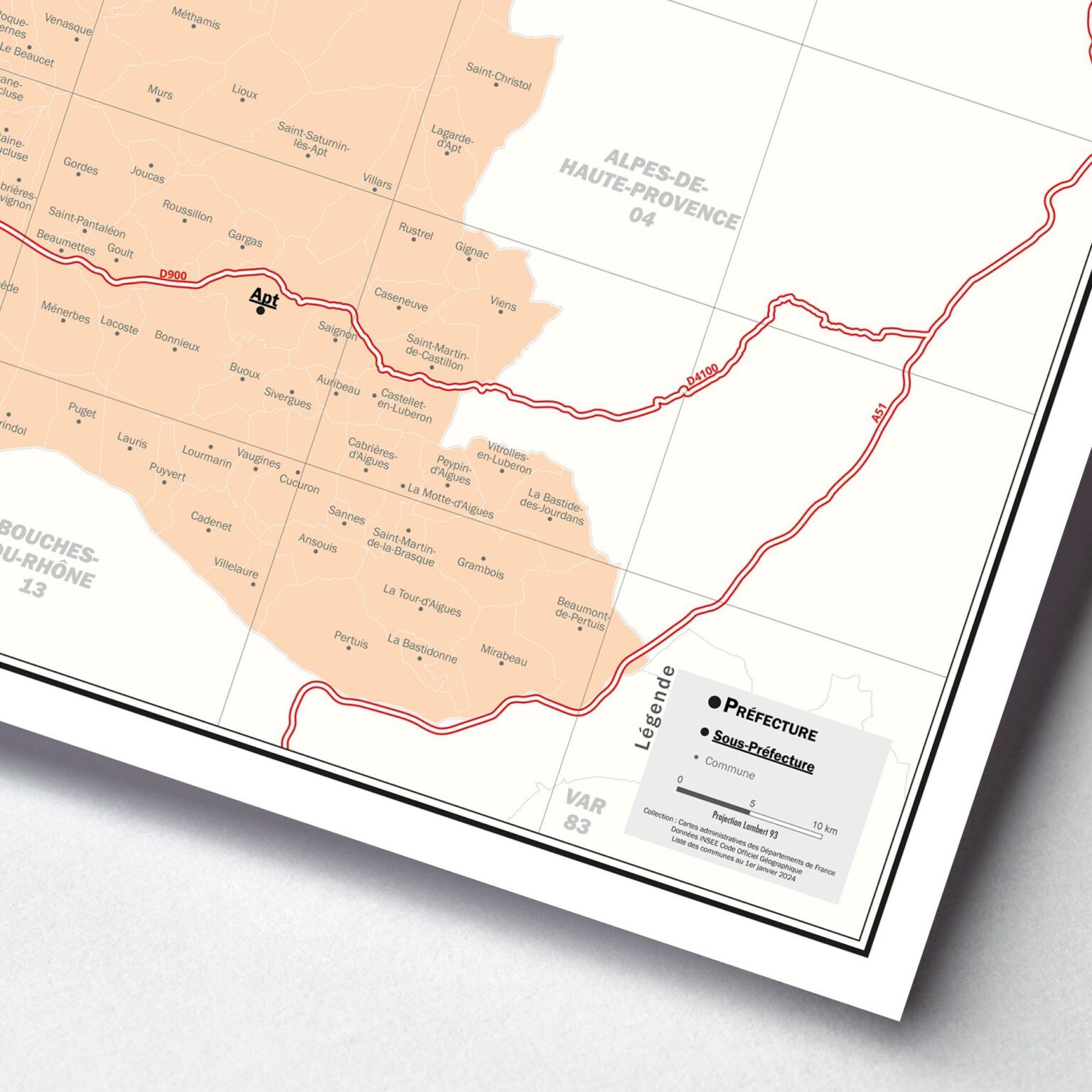 84 - Département du Vaucluse - Carte géographique